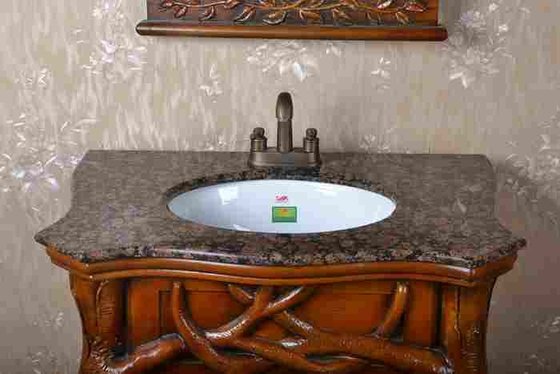 Hotel European Fiberglass Bathroom Vanity Cabinets with Wall Mirror