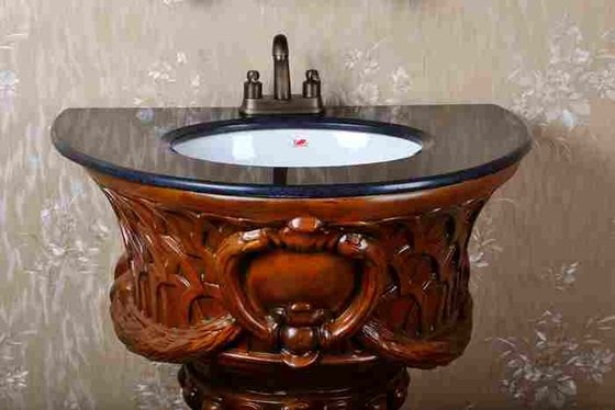 Solo gabinete de cuarto de baño clásico modificado para requisitos particulares del lavabo con la encimera de Marbe del espejo