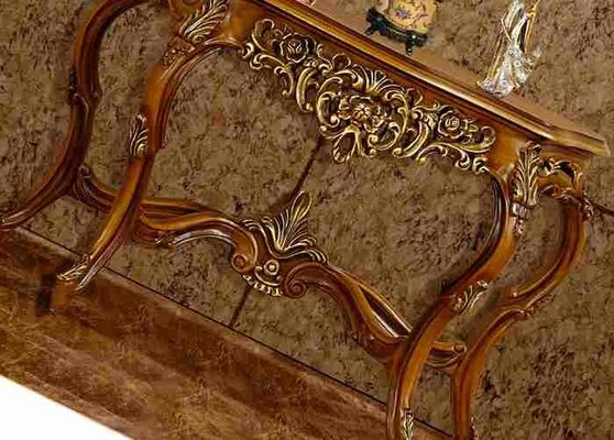 Tableau de console reflété par antiquité décorative à la maison de Brown de miroir de coiffeuse