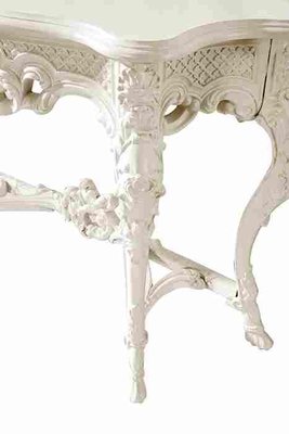Tabla de consola interior de madera antigua francesa con color del blanco del espejo