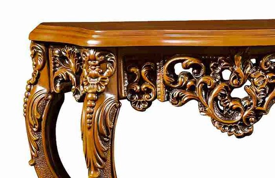 Tabla de consola de madera de la antigüedad europea del estilo con la decoración del lujo del espejo