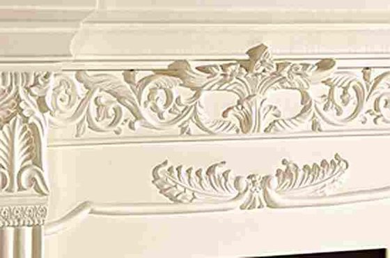 Ivory White Freestanding Antique Decorative Fireplace Heater / Fire Place