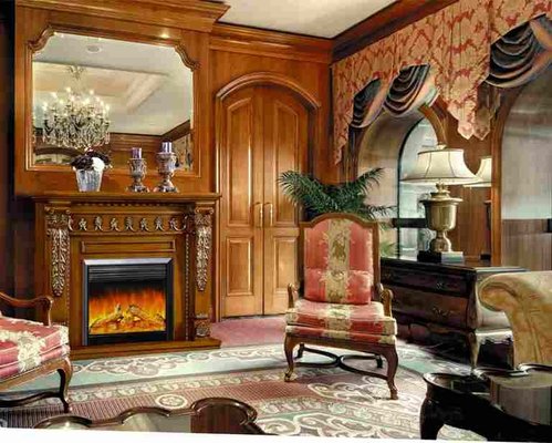 Chimenea decorativa de la antigüedad interior clásica del sitio 1,5 metros con la llama falsa