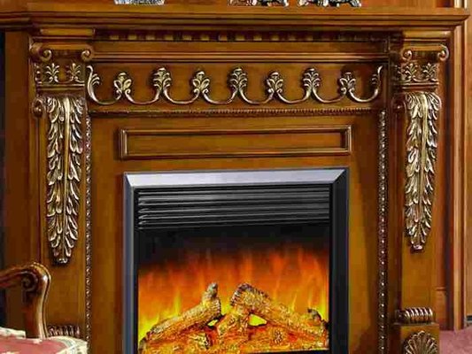 Chimenea decorativa de la antigüedad interior clásica del sitio 1,5 metros con la llama falsa