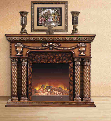 Chimenea antigua de encargo de la superficie LED Electril de madera sólida para la sala de estar