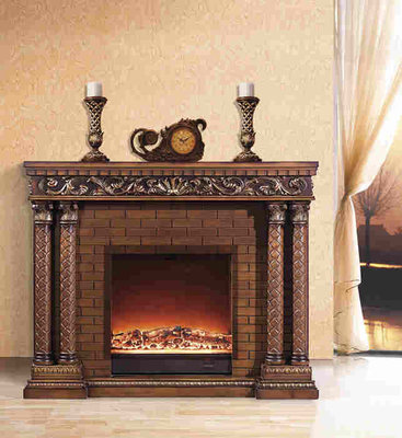 Chimenea eléctrica de la llama de la decoración del roble de madera sólida estilo francés/del europeo/de Louis