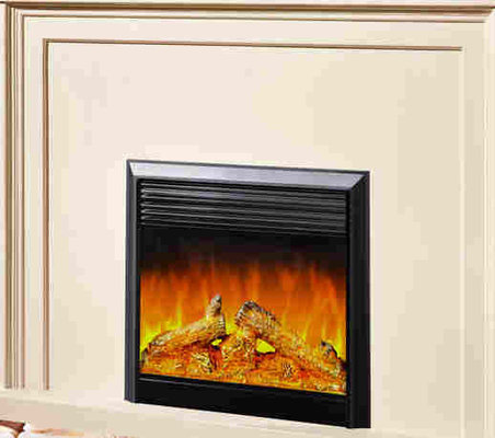 Customized White Wood Luxury LED Electric Fireplace Remote Control