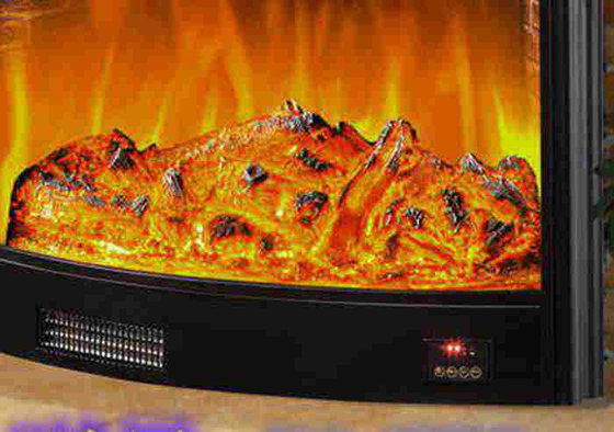 Adjustable Flame Brightness Electric Wall Fireplace Heater With Remote