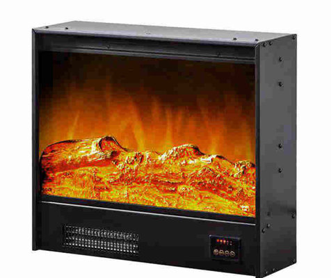Thermostat Wall Fireplace Heater With Remote , Stainless Steel Front Panel