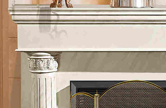 Restaurant / Club Antique Imitation Marble Electric Fireplace With Heater