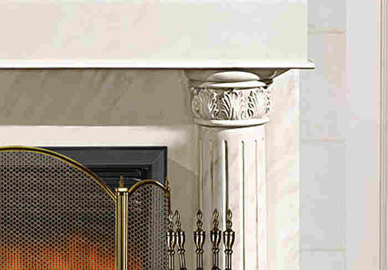 Restaurant / Club Antique Imitation Marble Electric Fireplace With Heater