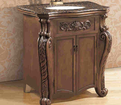 Freestanding Antique Polyresin Bathroom Cabinet With Mirror Vanity Combo