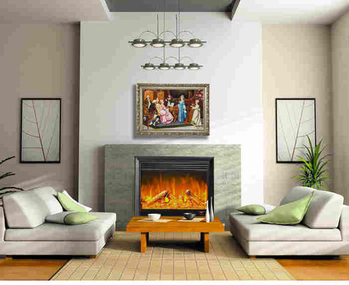 La decoración casera del dormitorio enchufa el calentador de la chimenea de la pared con el telecontrol/la luz llevada