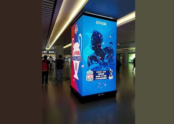 P2.5mm Indoor Pillar Custom LED Screens Right Angle Full Color Front Service