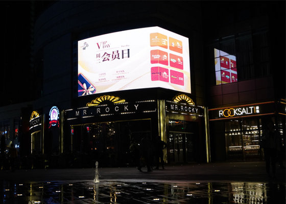P6 Outdoor Fixed Led Display Right Angle Corner Building Install Seamless Splicing