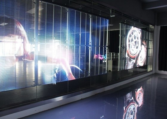 Window Wall Transparent LED Screen High Refresh Rate 500*1000mm Cabinet Size