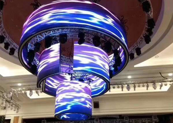 3mm Ring Shape Custom LED Screens / Flexible Led Curtain Display 1000 Nits