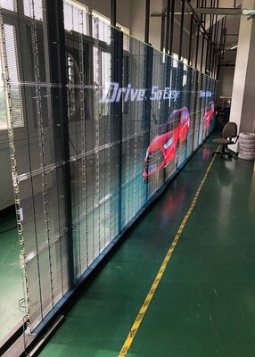 P7.8 Flexible Led Curtain Display Screen In Shopping Mall Glass Wall Advertising