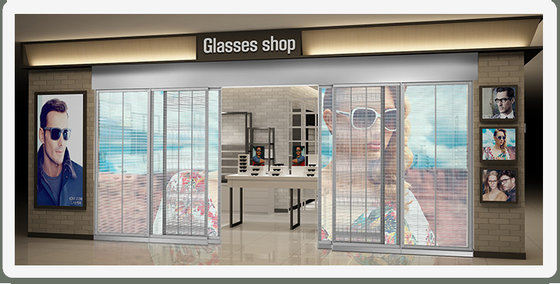 Transparent LED Window Display Die Cast Aluminum Frame High Brightness