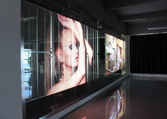 Transparent Glass LED Display Chain Store Advertising Frontage Lighting