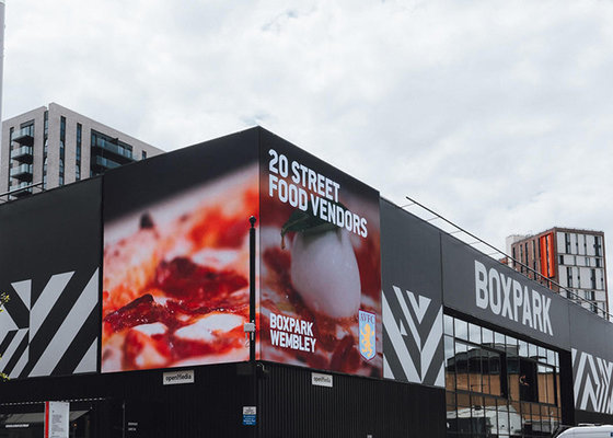 Full Color P10 	Outdoor Advertising LED Screen Wall Corners Recessed Installation