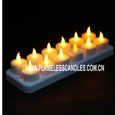 Home Decoration or Wedding Rechargeable LED Tea Lights / Flickering Rechargeable Candles for sale