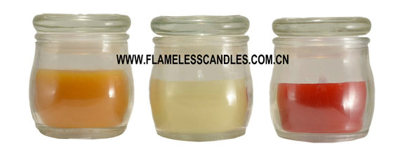 China Multi Color Flameless Glass LED Votive Candles Holiday Mini Jar Candle for Wedding Gift distributor