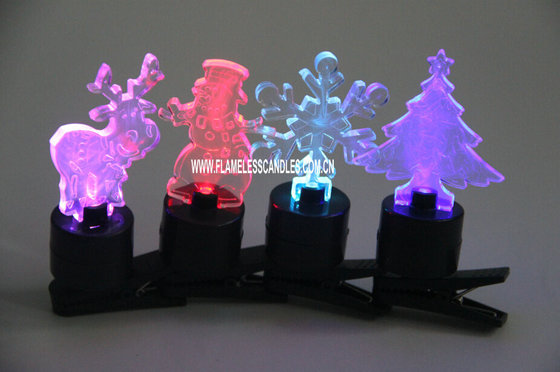 China Color Changing Battery Operated LED Christmas Candle Lights , Decorative Clip Candles distributor