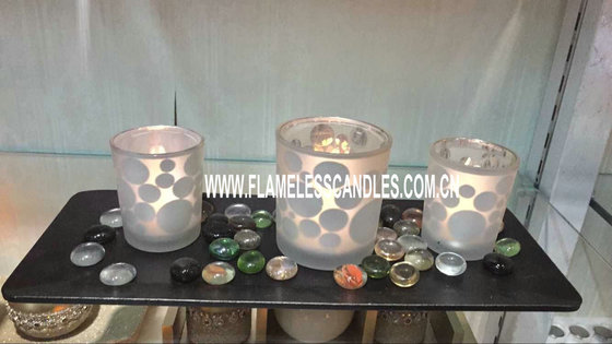 China LED Glass Candle with Tealight Candle / Flameless Birthday Candles for Gifts distributor