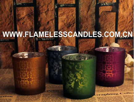 Flameless LED Glass Votive Candles With Wax And Built-in Tealight for Home Decoration for sale