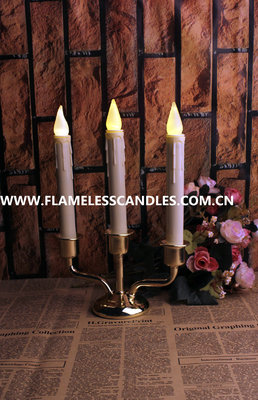 Decorative Dripping Effect LED Window Candles , Flameless Taper Plastic Candles for sale