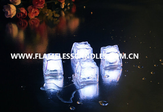 Flameless Water Submersible Slow Flashing LED Ice Cubes for Party with On / Off Button for sale