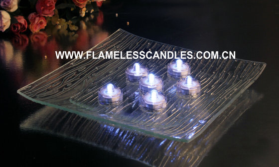 Bright White LED Waterproof Tea Lights / Plastic Submersible LED Tealights Wholesale for sale