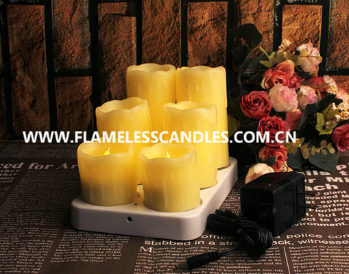 Dripping Wax Wireless Rechargeable Flameless LED Candles for sale