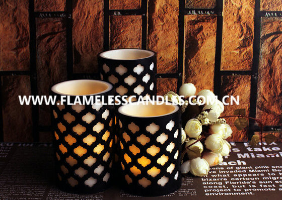 Best Set of 3 Flameless LED Candles With 2 Layer Carved Pattern