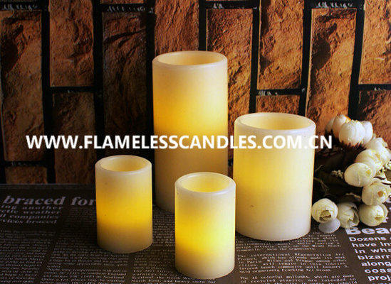 China Wavy Edge Unscented Flameless Flickering LED Wax Pillar Candles Wind Proof distributor