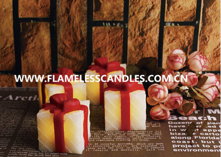 China Gift Box Shaped LED Flameless Votive Candles / Beautiful LED Votives Light for Gifts distributor