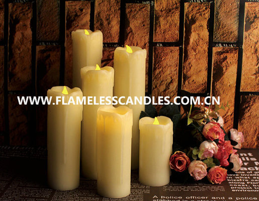 China Living room Ivory Wax Electric Votive Candles / White Flameless LED Dripping Candles distributor