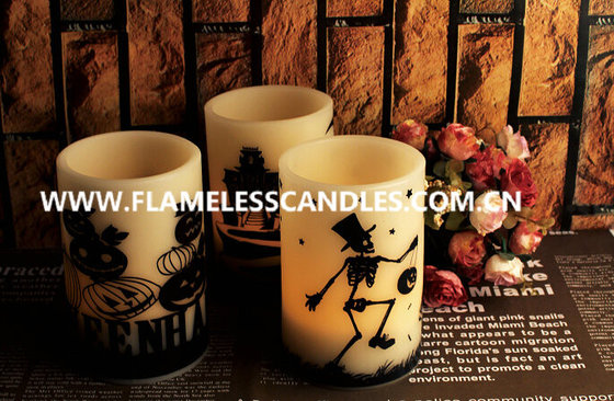 Indoor Outdoor Flameless Halloween LED Candles , LED Votives for Halloween Holiday Gift for sale