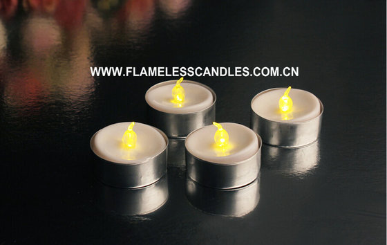 China Small Battery Operated LED Tealight Candles Wholesale with Aluminum Holder 3.8 X 3.2cm distributor