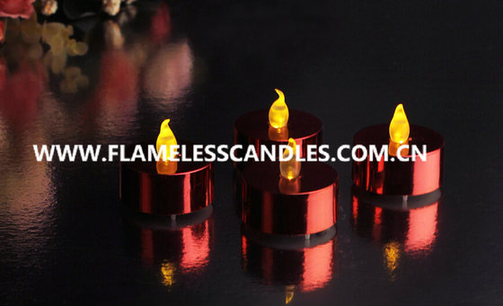 China Metallic LED Battery Operated Tealight Candles / Plastic Indoor LED Window Candles distributor