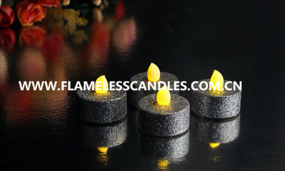 Multi Color Custom Tealight LED Battery Candles With Glitter Finish for Wedding Decoration for sale