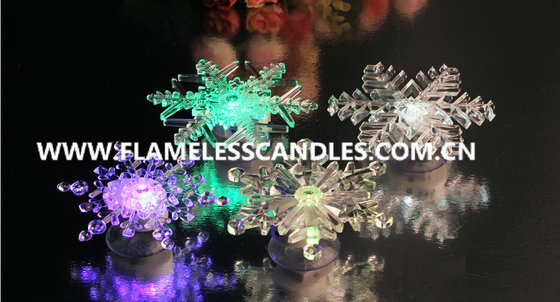 Window  Decoration Flameless LED Christmas Candle Lights With Snowflake Design for sale