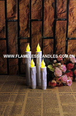 China Set of 2 Resin Drip Taper Candles With Timer– Battery Operated distributor