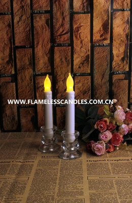 China Wax Dipped Mini Flameless LED Taper Candles for Party Lights , Eectric Battery Taper Candles distributor