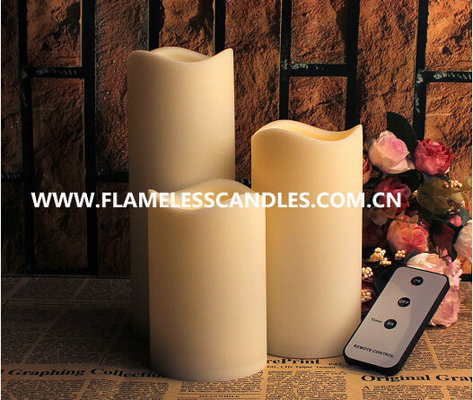 Battery Operated Outdoor Resin Candles Set, With Wavy Edge for sale