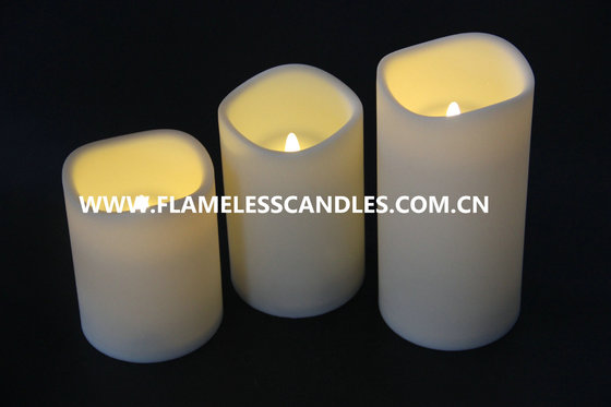 Plastic Indoor Outdoor Flameless Candles With Rubber Paint , LED Pillar Candle for Wedding for sale