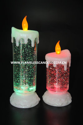 China Battery Operated Swirling Glitter Electric LED Christmas Candles for Festival Decoration distributor