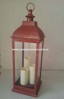 China Battery Operated Outside Flameless Candle Lanterns With Plastic LED Candle for Decorative distributor