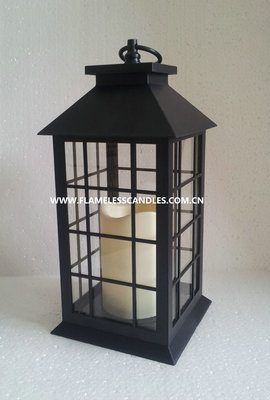 China Outdoor Battery Operated Flameless Candle Lanterns With Unique Grid Design distributor